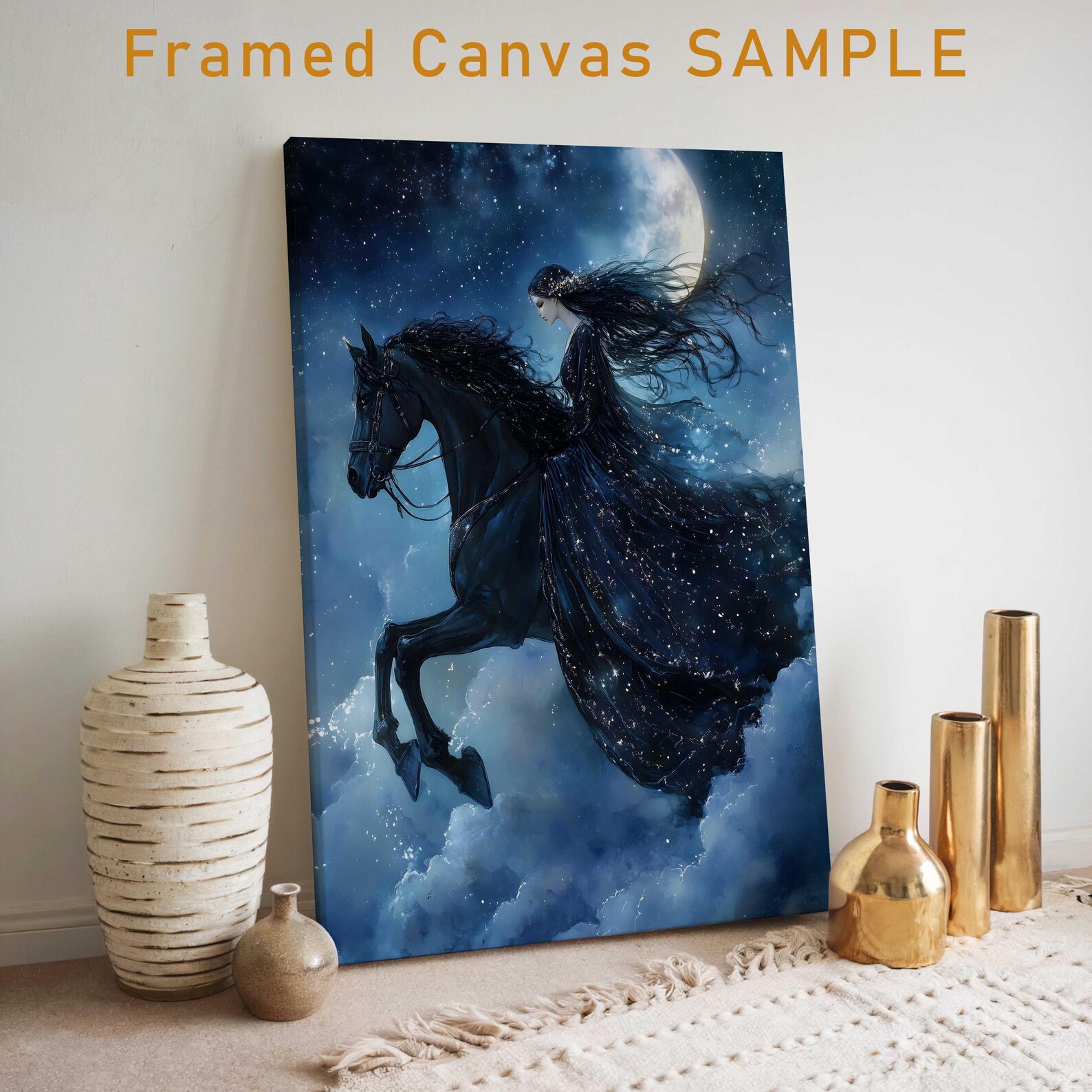 Nyx Wall Art, Greek Goddess of the Night Sky, Nyx Canvas, Mythology ...
