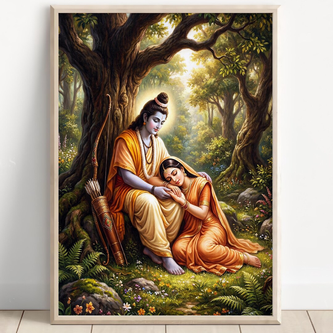 Ram and Sita, Lord Rama, Ramyana, Ramyan, Hindu God Wall Art, Ram, Rama ...