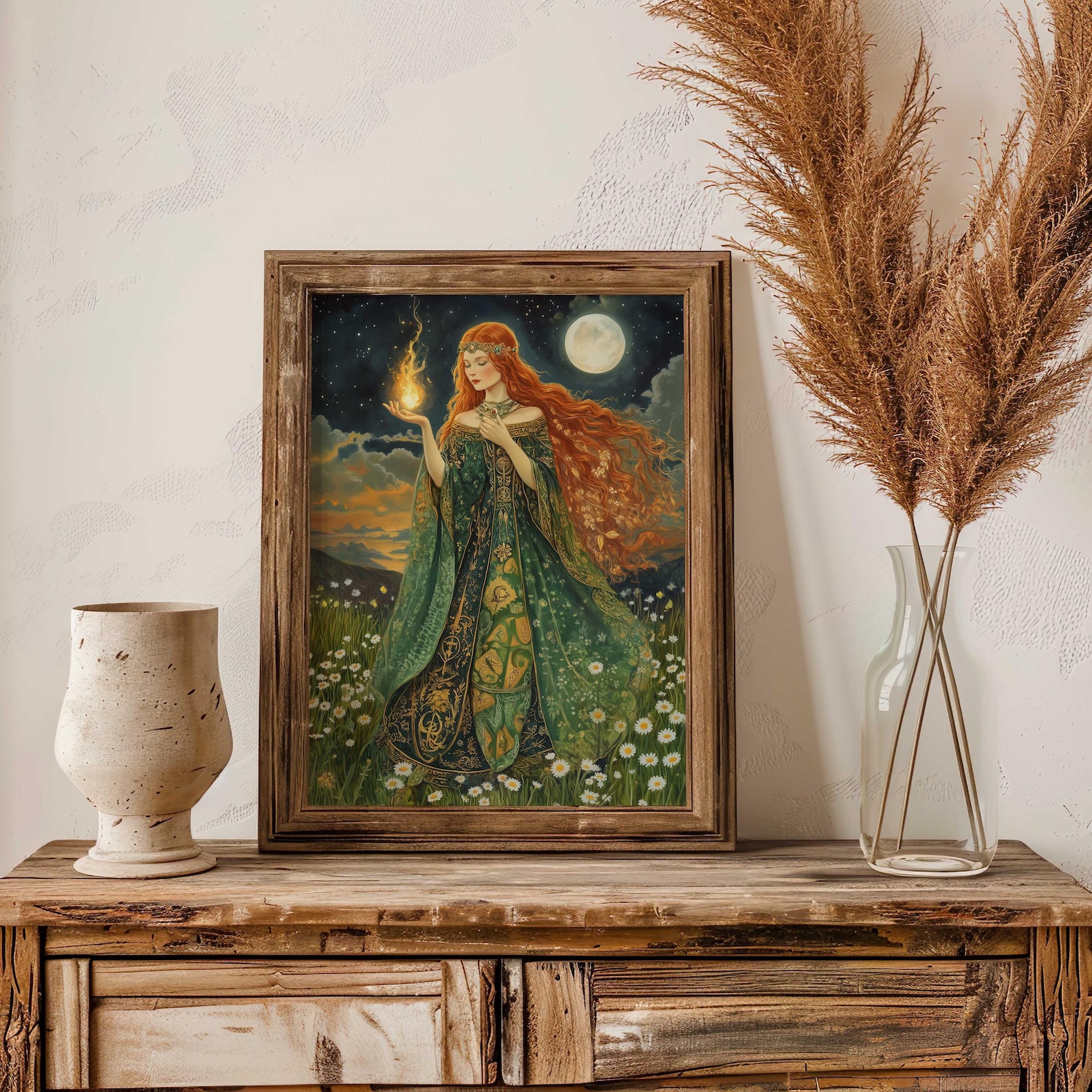 Brigid Celtic Goddess Wall Art, Irish Mythology Print, Goddess of Fire ...