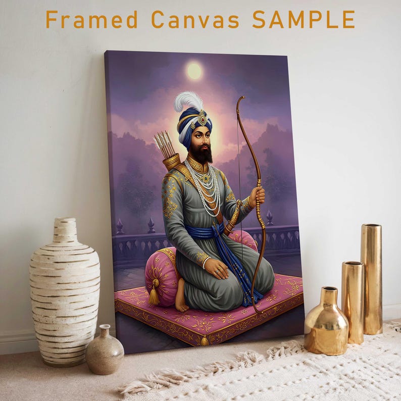 Guru Gobind Singh, 10th Sikh Guru (1675–1708), Sikh Art, Vintage ...
