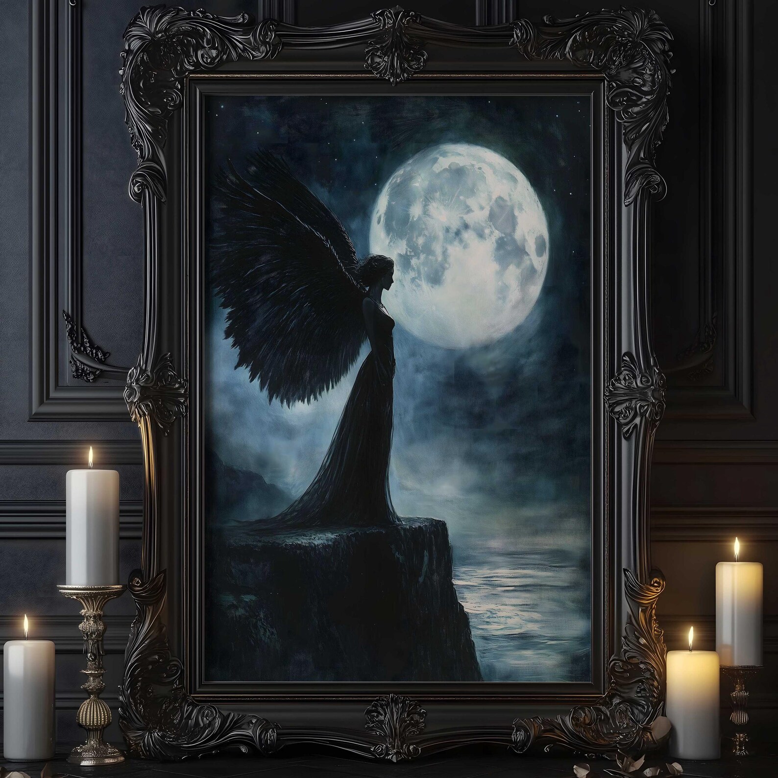 Nyx Wall Art, Greek Goddess of the Night Sky, Nyx Canvas, Mythology ...