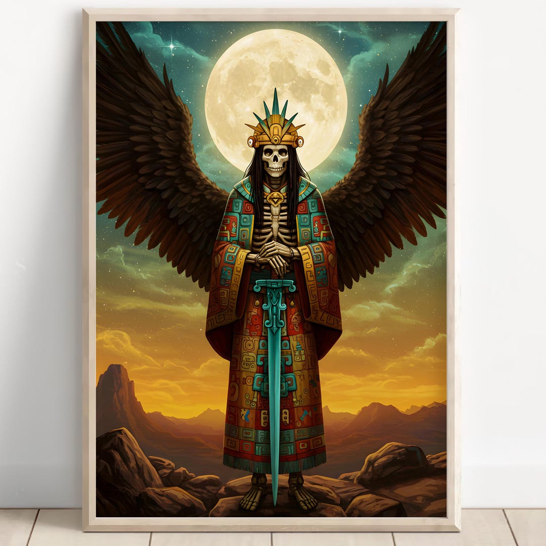 Aztec Wall Art, Itzpapalotl Art, Aztec Obsidian Butterfly Goddess ...