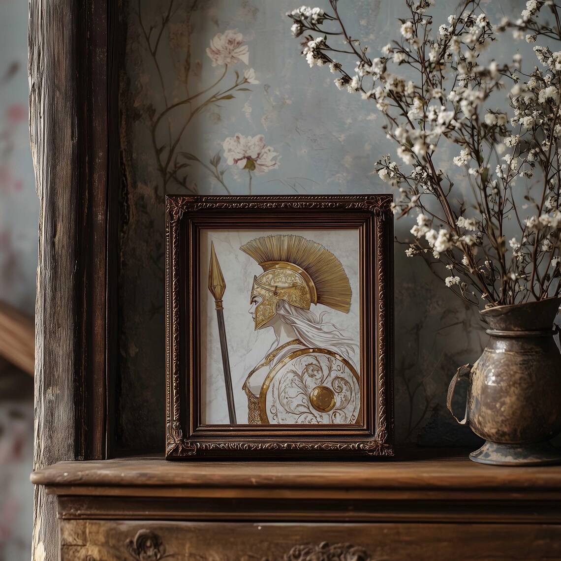 Athena Wall Art, Goddess Athena Canvas, Greek Goddess of the War, Greek ...