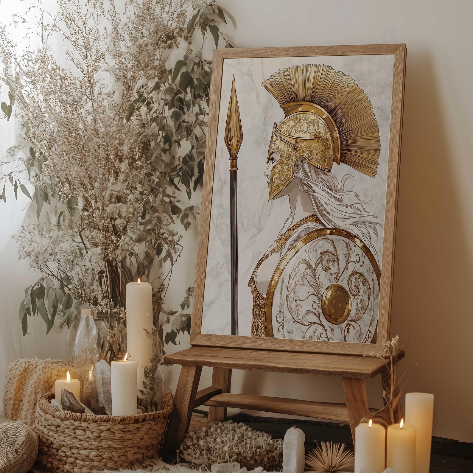 Athena Wall Art, Goddess Athena Canvas, Greek Goddess of the War, Greek ...