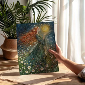Brigid Celtic Goddess Wall Art, Irish Mythology Print, Goddess of Fire ...