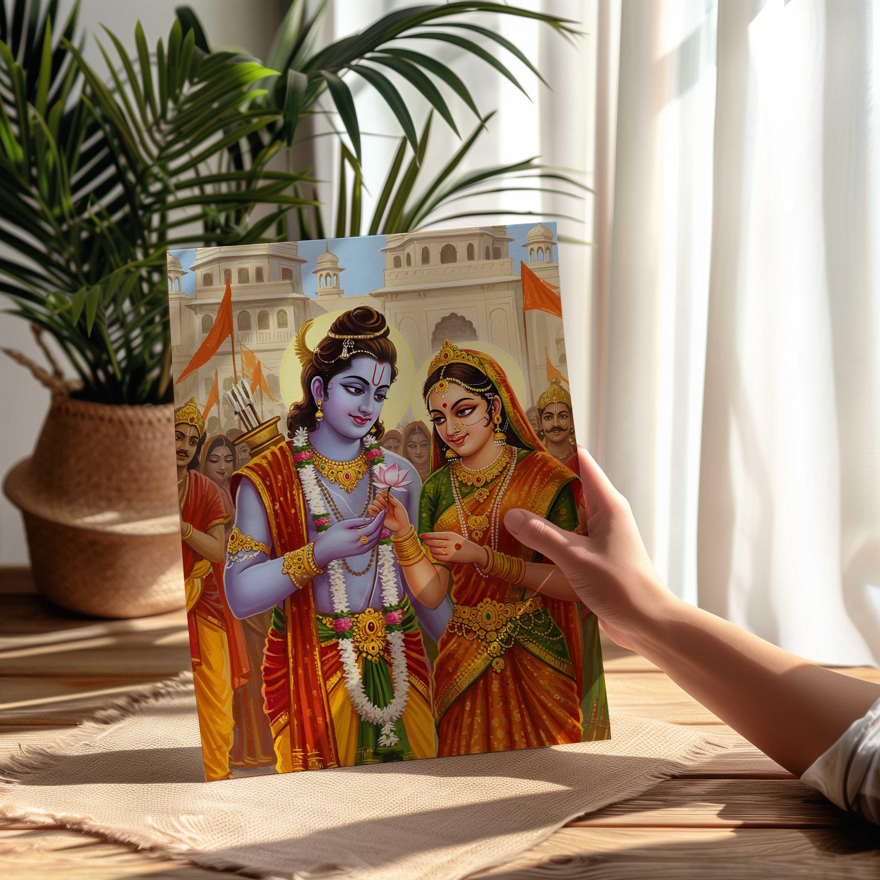 Ram and Sita, Lord Rama, Hindu God Wall Art, Ram, Rama, Indian God ...