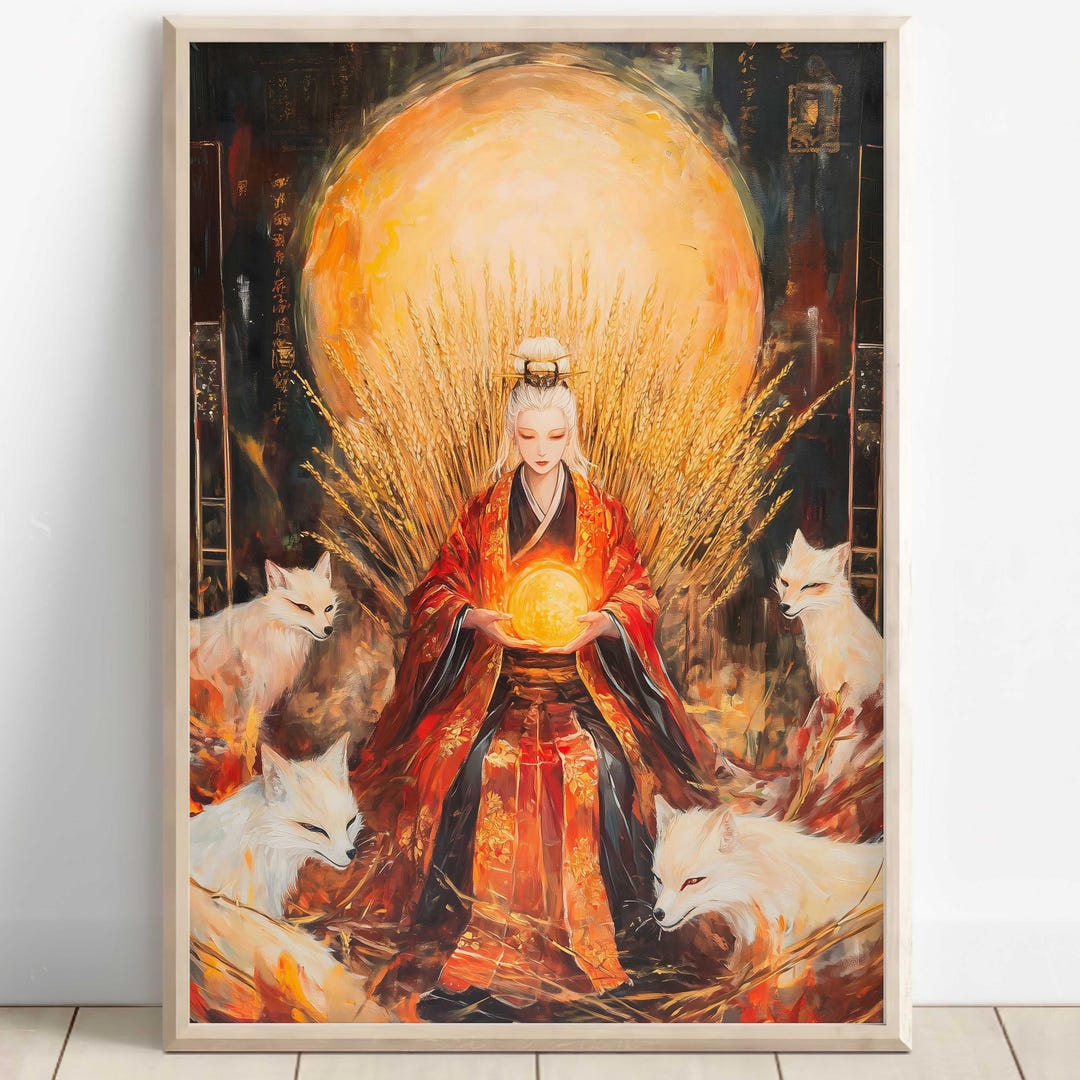 Inari Okami Print, Inari Art, Inari God, Japanese Fox God, Goddess of ...