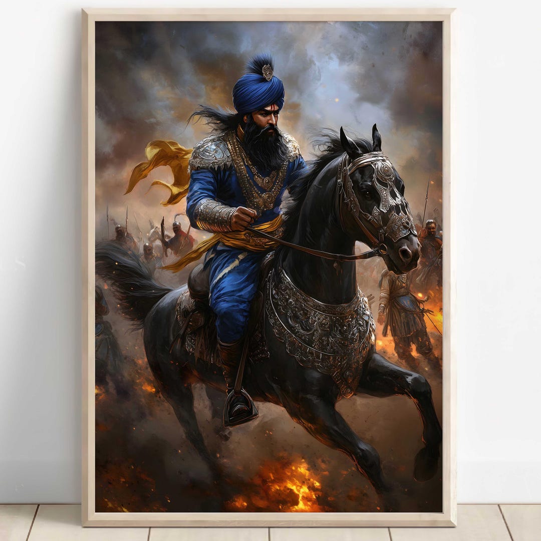 Khalsa Warrior, Sikh Art Print, Bold Warrior, Traditional Artwork ...