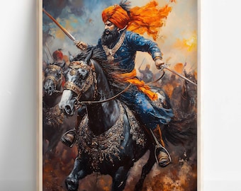 Khalsa Warrior, Sikh Art Print, Bold Warrior, Traditional Artwork ...