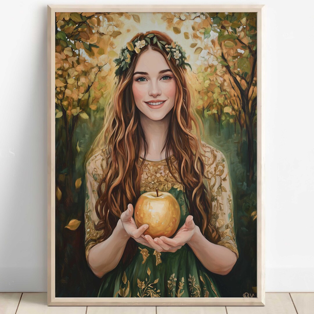 Idunn Wall Art, Norse Mythology Decor, Viking Goddess Artwork, Goddess ...