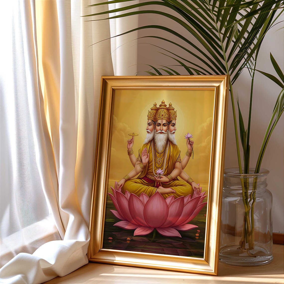 Brahma, Hindu God Wall Art, Hindu God Brahma, Indian God, Digital Print ...