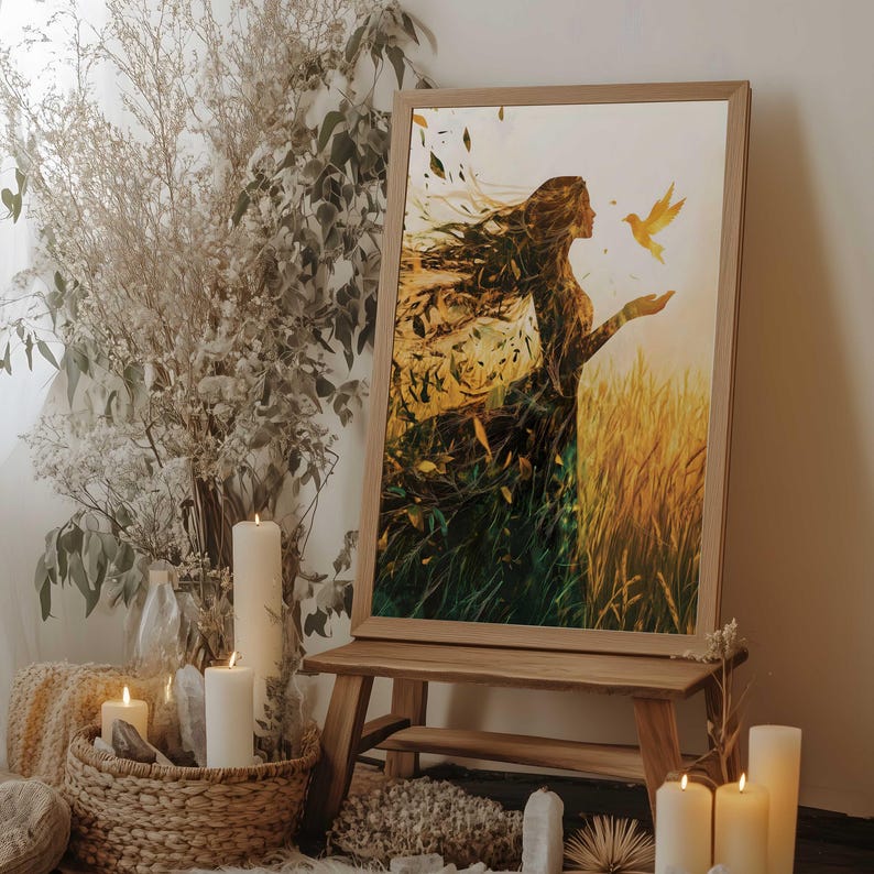 Hestia Wall Art, Greek Goddess of Home and Hearth, Hestia Canvas, Greek ...