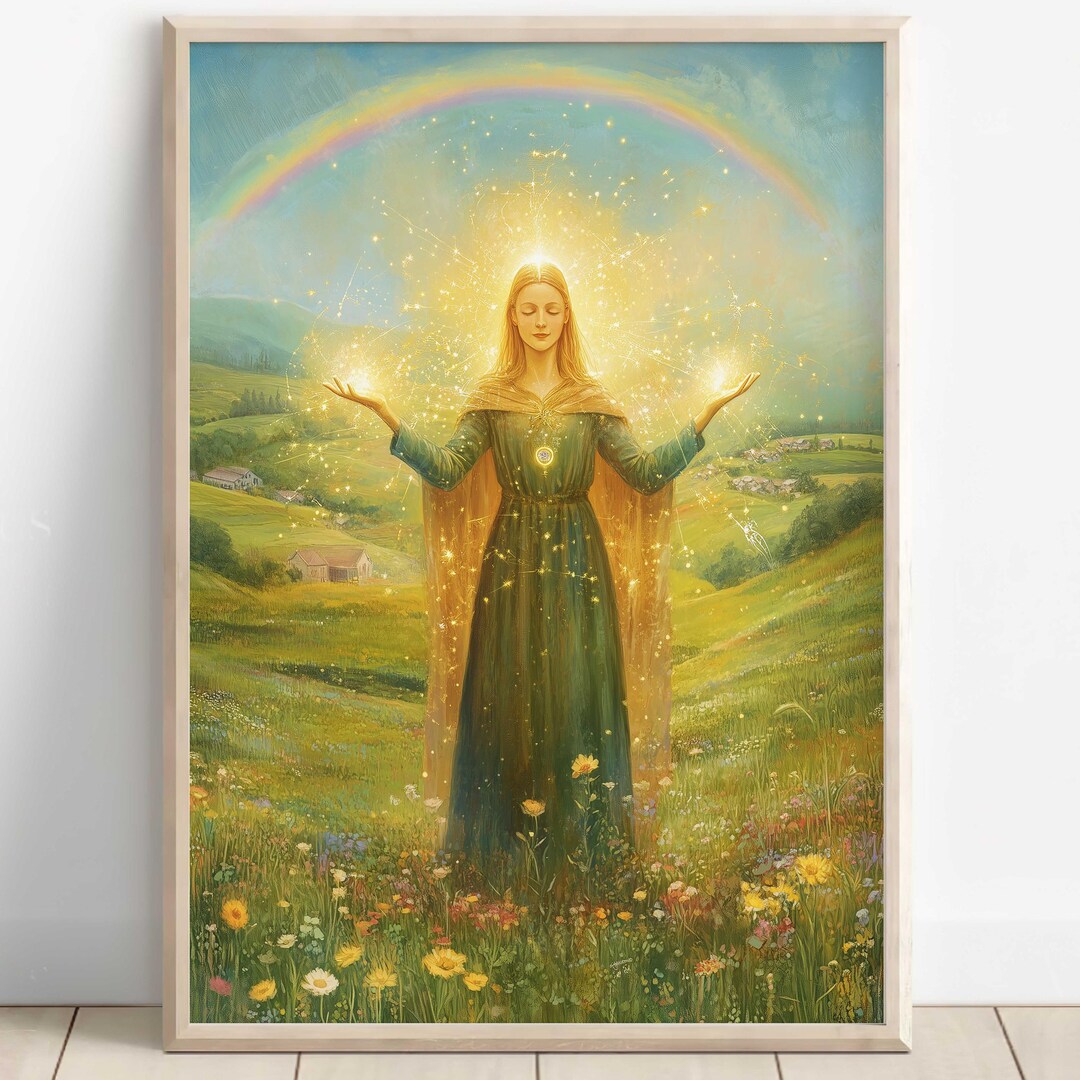 Brigid Celtic Goddess Wall Art, Irish Mythology Print, Goddess of Fire ...