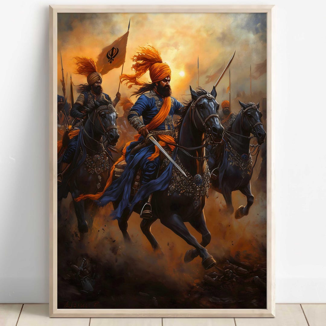 Khalsa Warrior, Sikh Art Print, Bold Warrior, Traditional Artwork ...