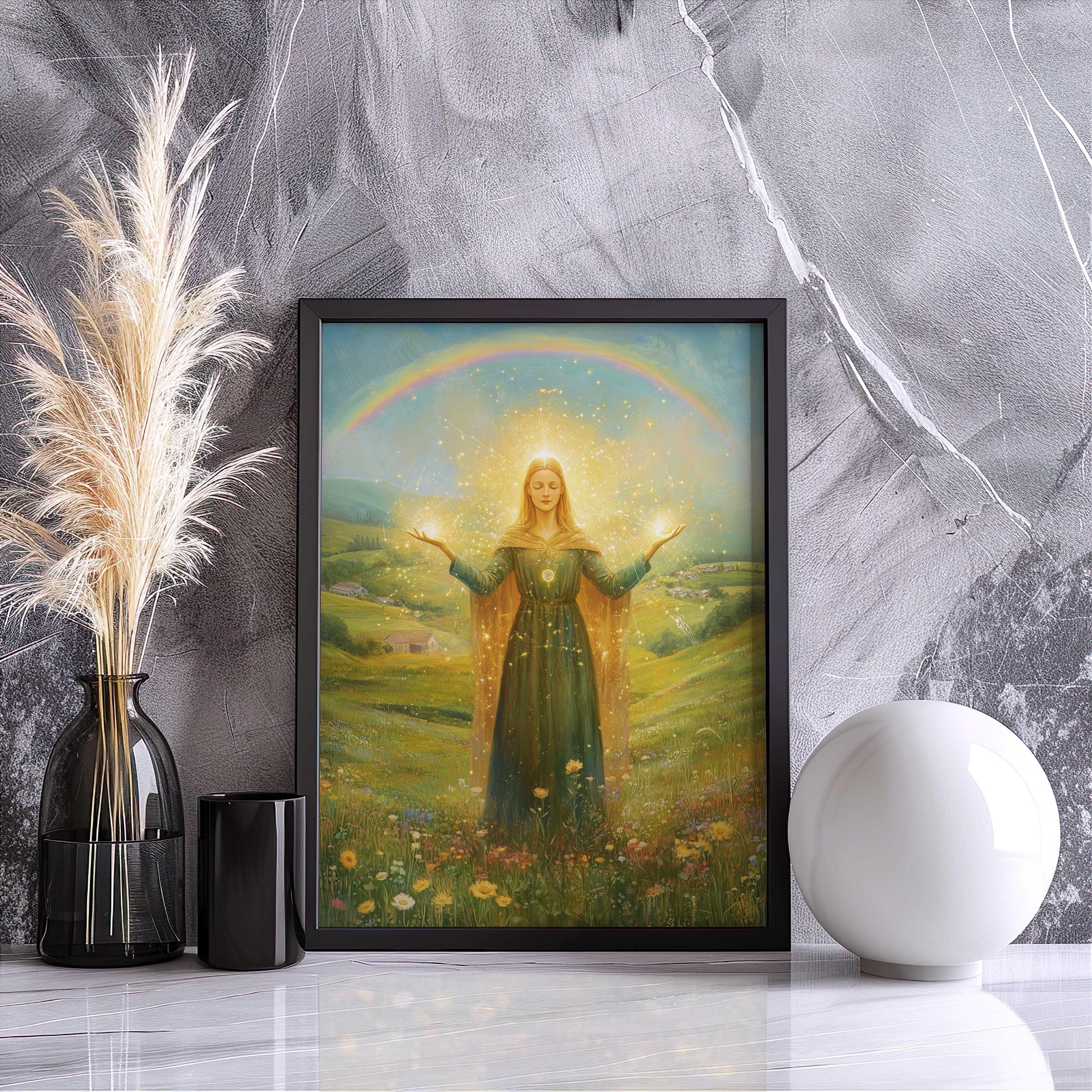 Brigid Celtic Goddess Wall Art, Irish Mythology Print, Goddess of Fire ...