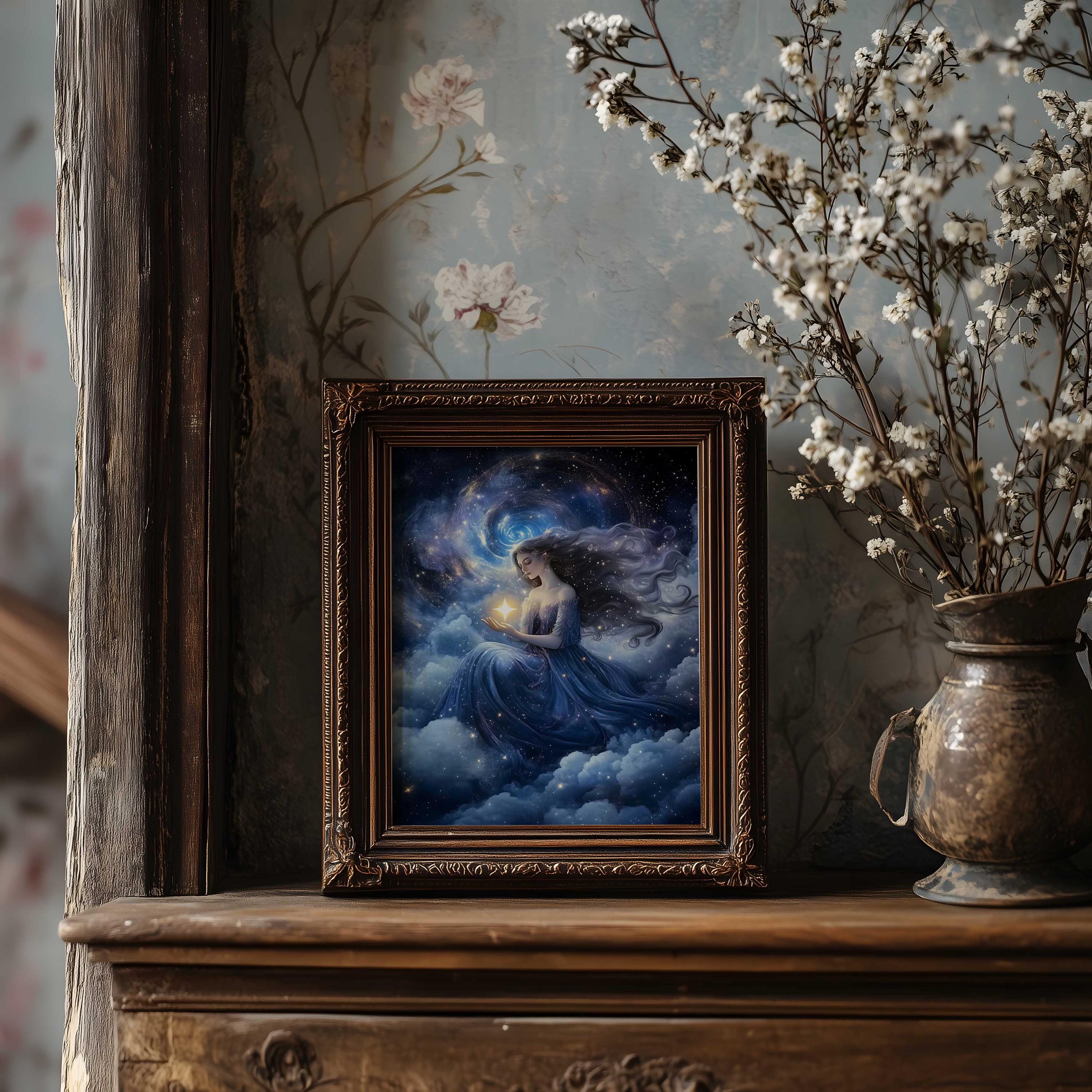 Asteria Wall Art, Greek Goddess of Stars, Art Nouveau Decor, Mythology ...