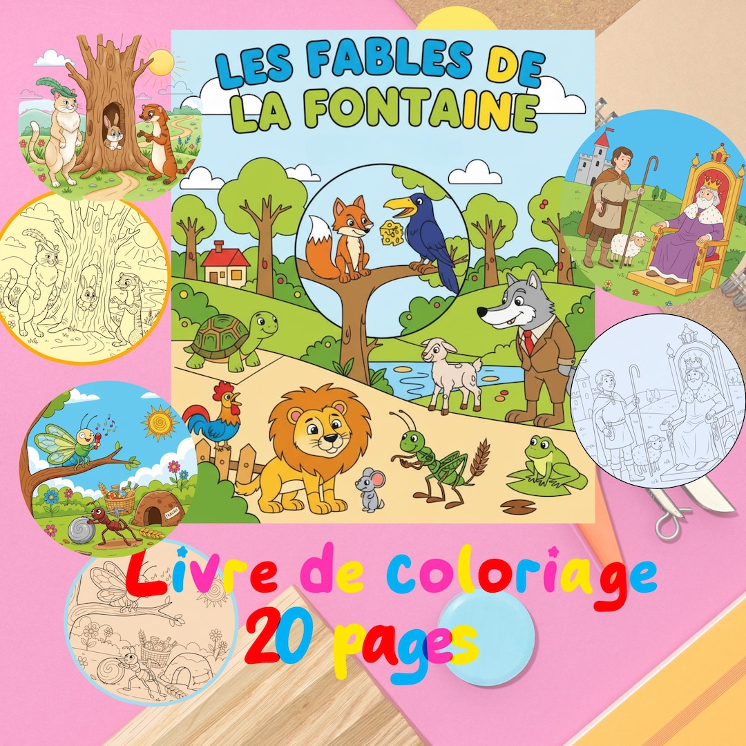 Coloriage des fables de Jean De La Fontaine - Etsy France