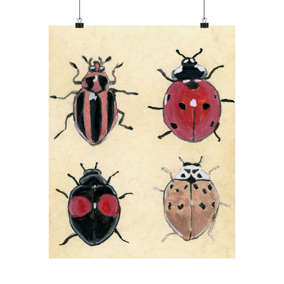 Vintage-inspired Bug Art Poster, Botanical Wall Art, Nature Lover's ...