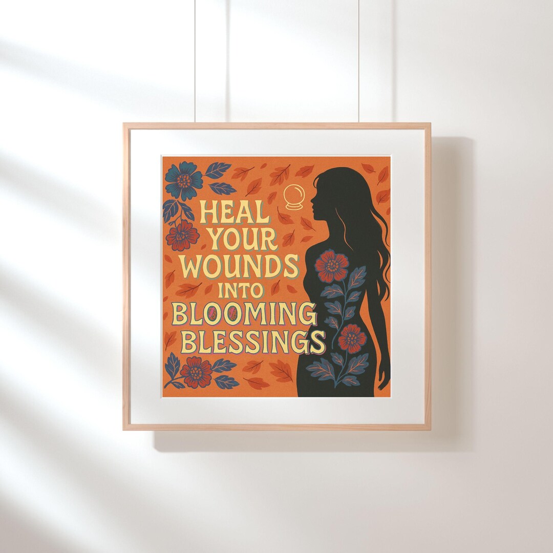 Blooming Blessings Woman Art: Inspirational Healing Quote Printable ...