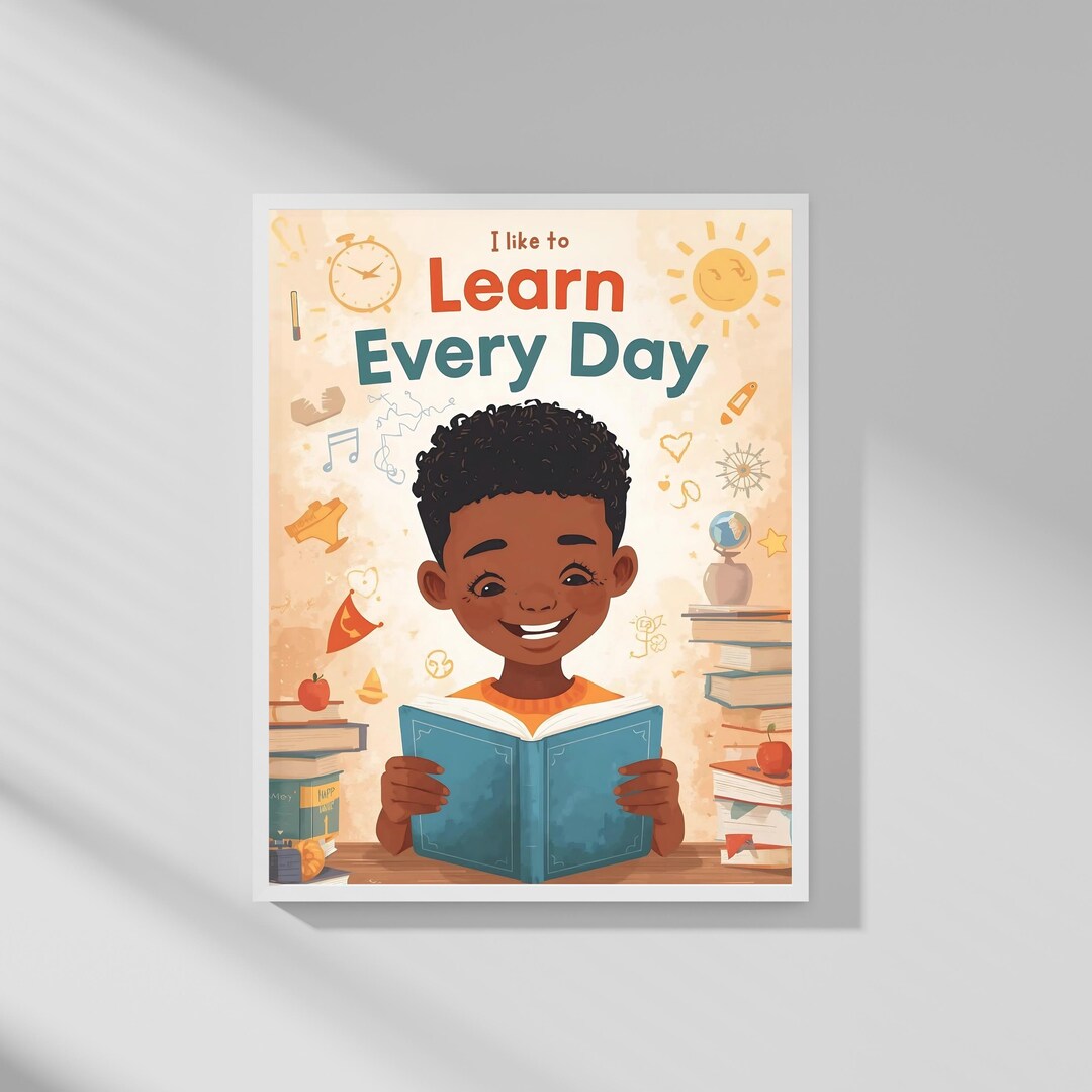Educational Reading Poster: "i Like to Learn Every Day" (digital ...