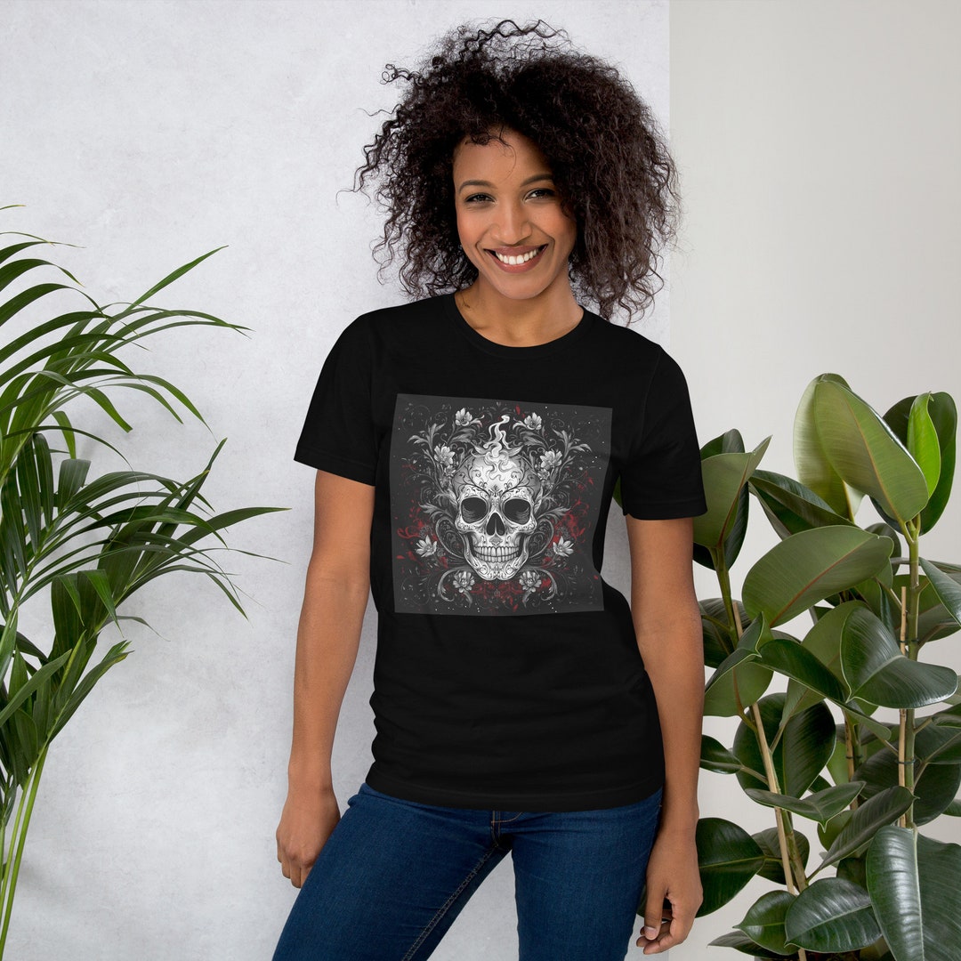 Gothic Skull T-shirt | Dark Aesthetic Tee | Gothic Apparel | Black ...