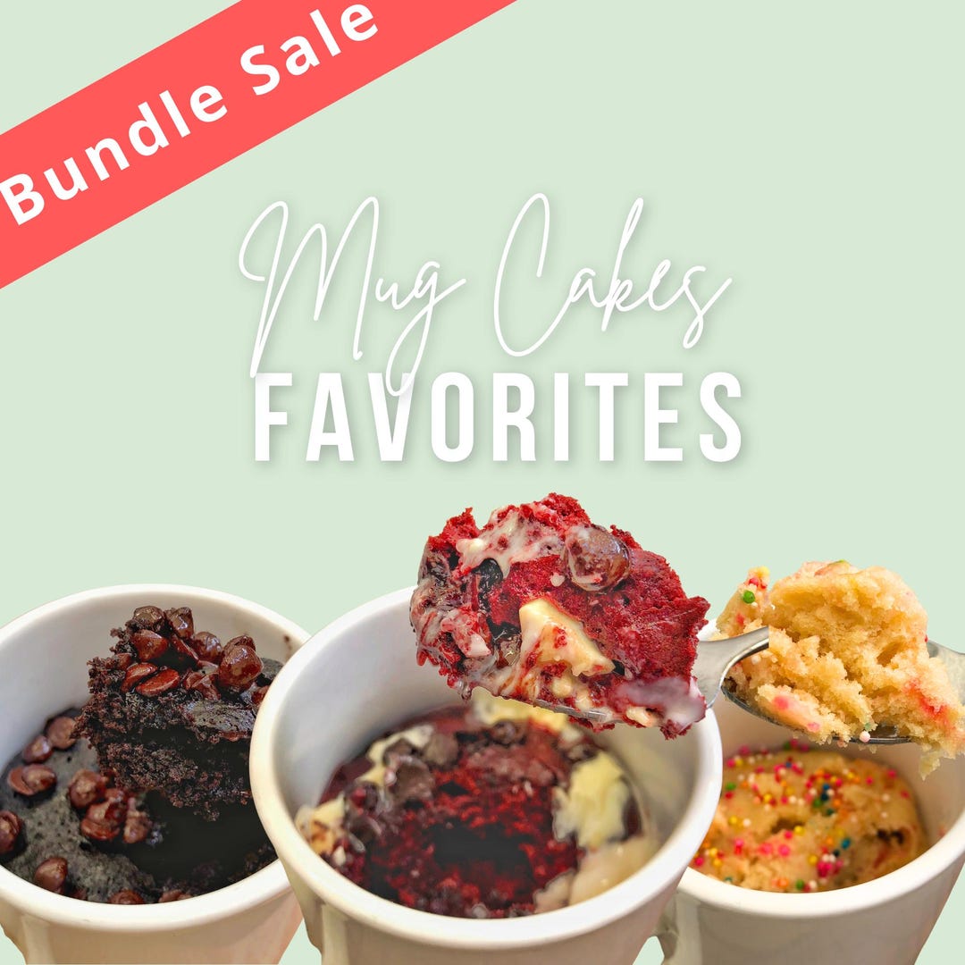 Mug Cake Recipe Bundle Chocolate, Red Velvet, Vanilla Easy Homemade Mug ...