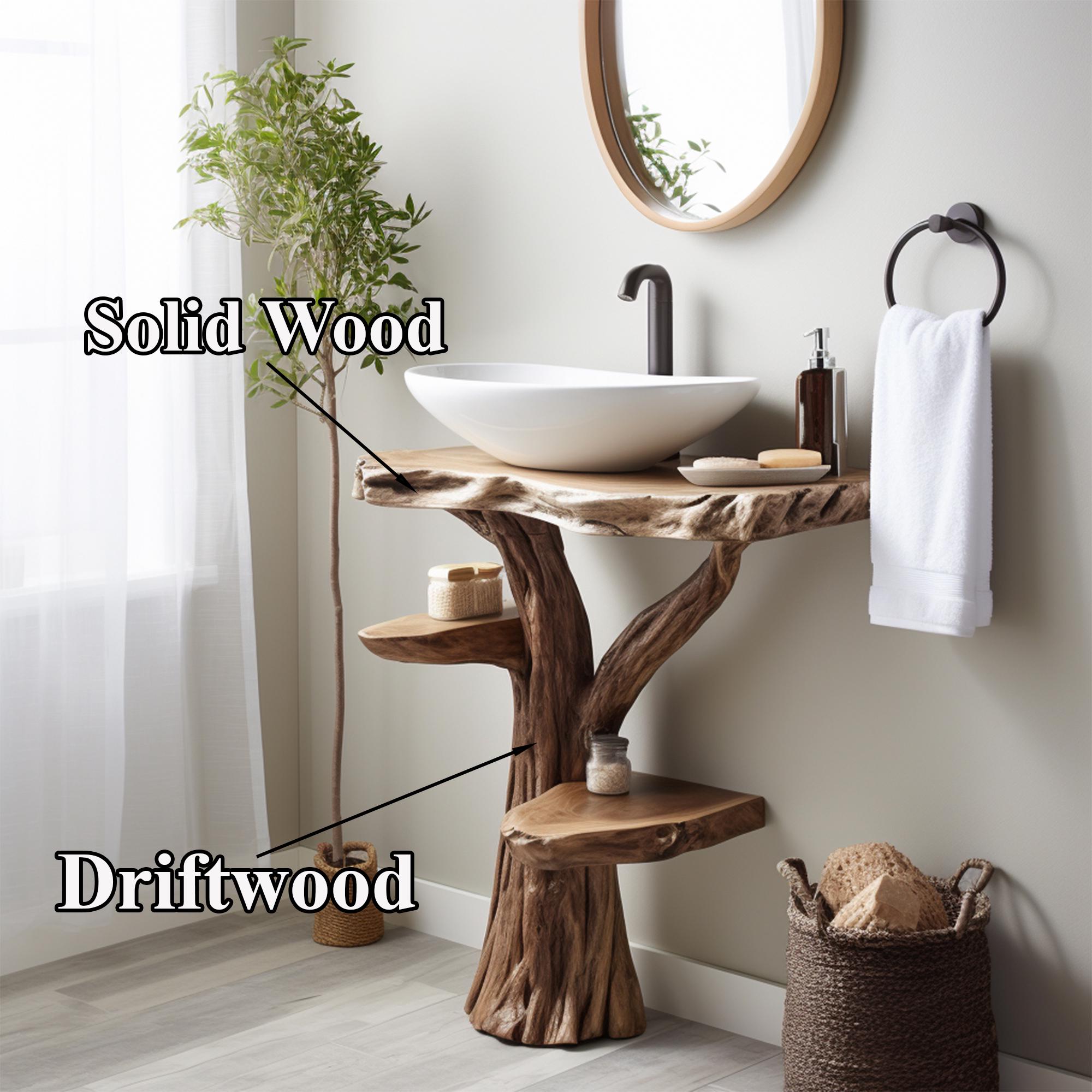 Live Edge Vanity Vessel Sink Floating Vanity Bathroom Sink Walnut ...