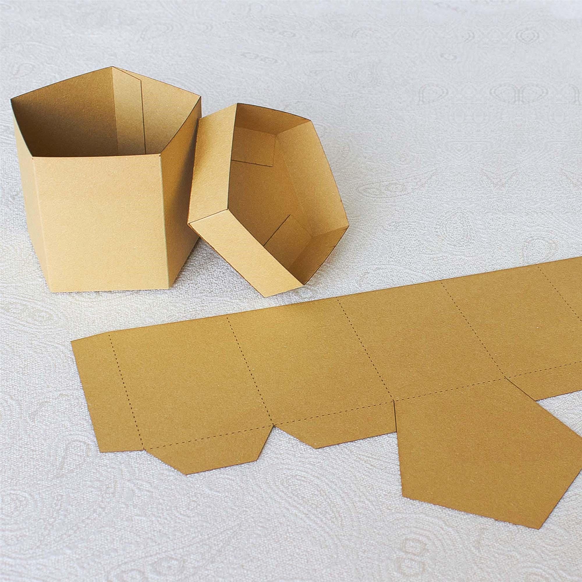 Svg Pentagonal Box Template With Lid, Wedding Storage Favor Box, Cricut ...