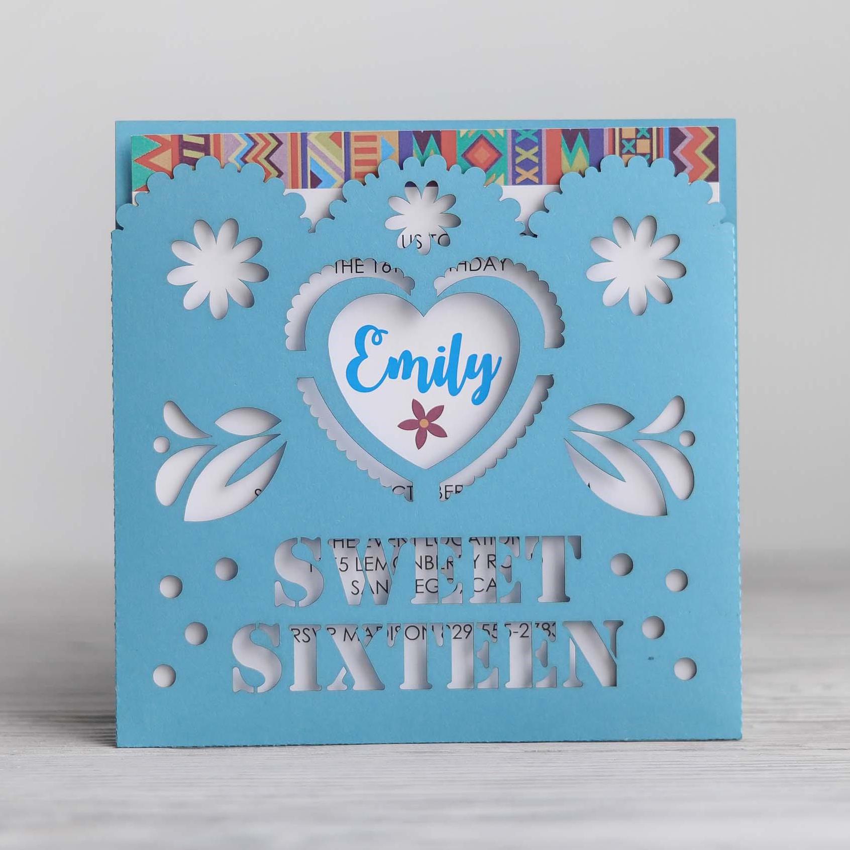 Svg Quince Invitations Template for Cricut 6x6, Laser Cut Square Sweet ...