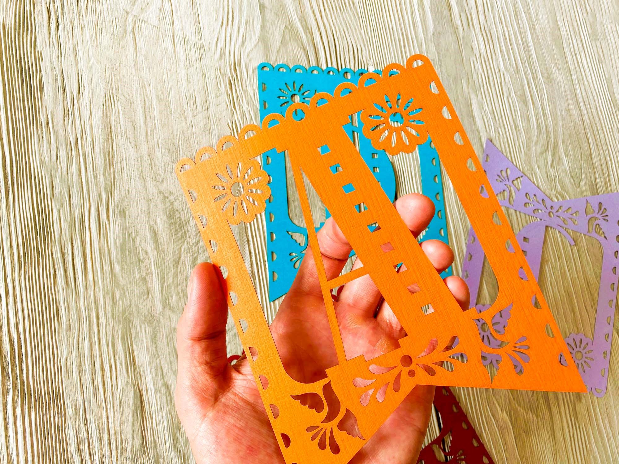 Mexican Papel Picado Alphabet Banner Svg Cricut Template Bunting Flags ...