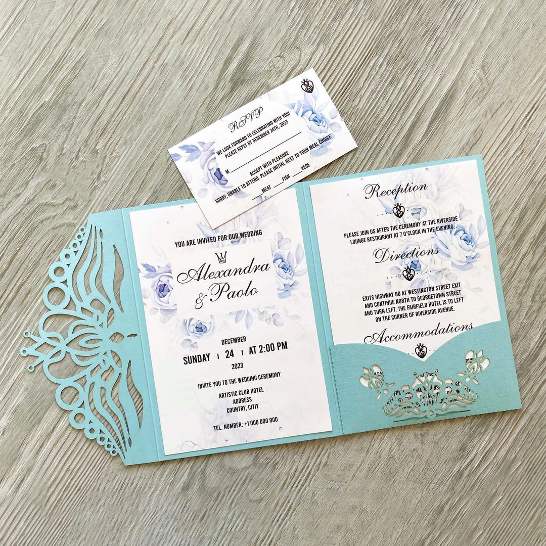 Queen Crown Invitation Template Svg 5x7, Cricut Quinceanera Tri-fold ...