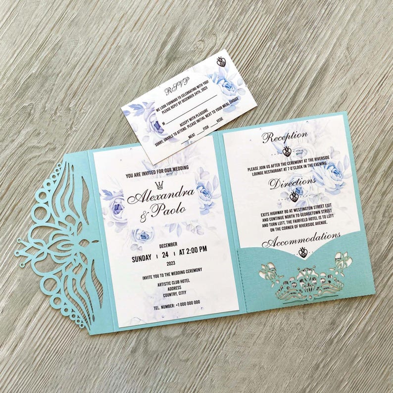 Queen Crown Invitation Template Svg 5x7, Cricut Quinceanera Tri-fold ...