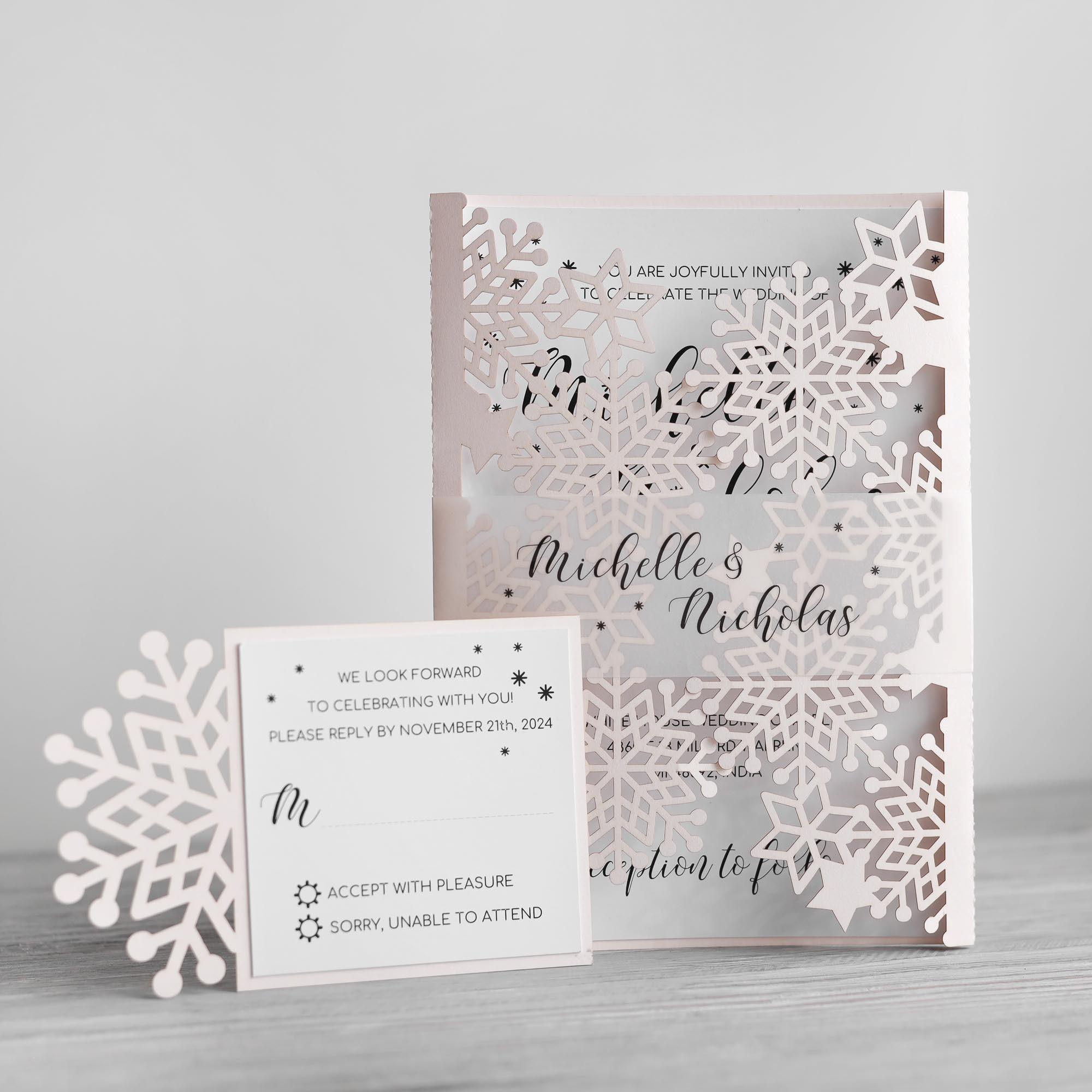 Template Snowflake Invitation Svg, Winter Invites Gatefold, Cricut ...