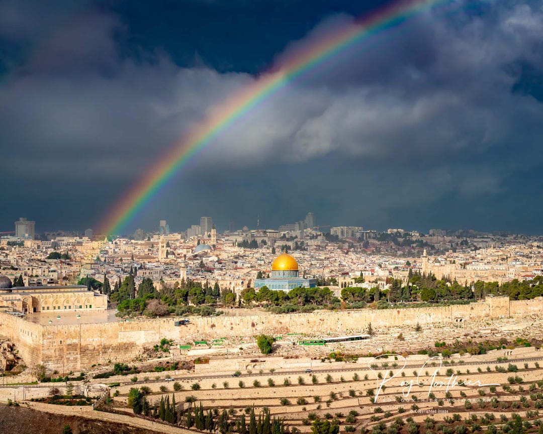 Jerusalem Rainbow Photo Print: Temple Mount Wall Art - Etsy