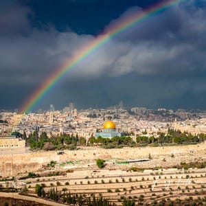 Jerusalem Rainbow Photo Print: Temple Mount Wall Art - Etsy