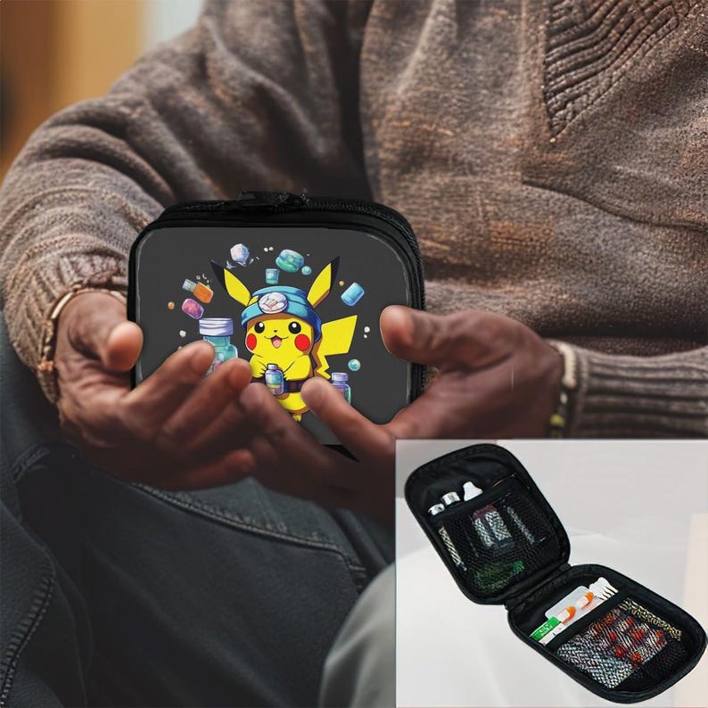 Pokemon Pikachu Travel Medicine Kit High Quality Fabric Comfortable and ...