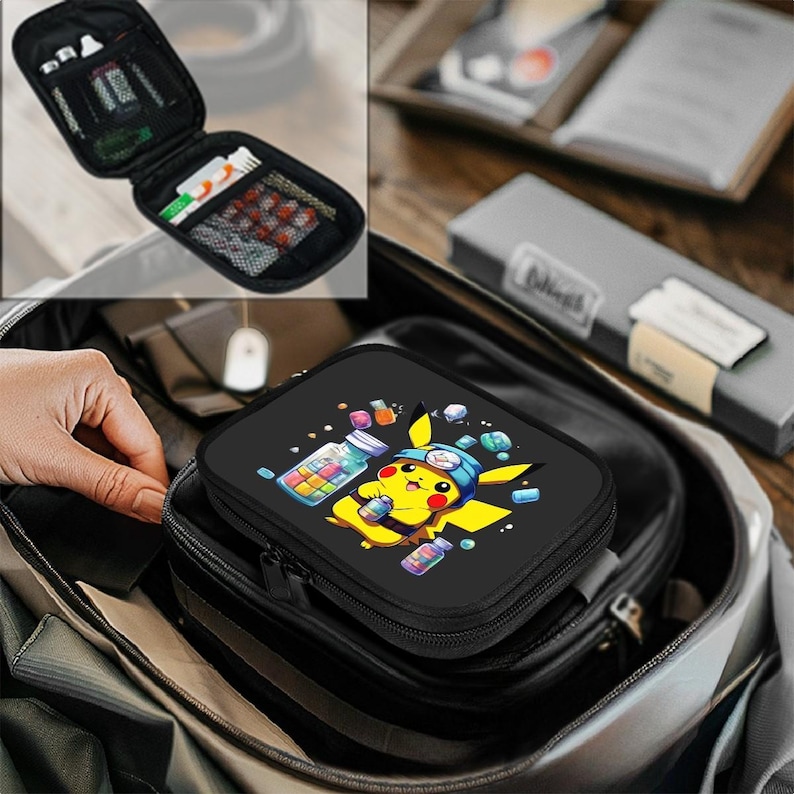 Pokemon Pikachu Travel Medicine Kit High Quality Fabric Comfortable and ...