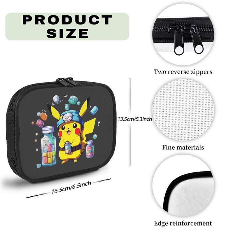 Pokemon Pikachu Travel Medicine Kit High Quality Fabric Comfortable and ...