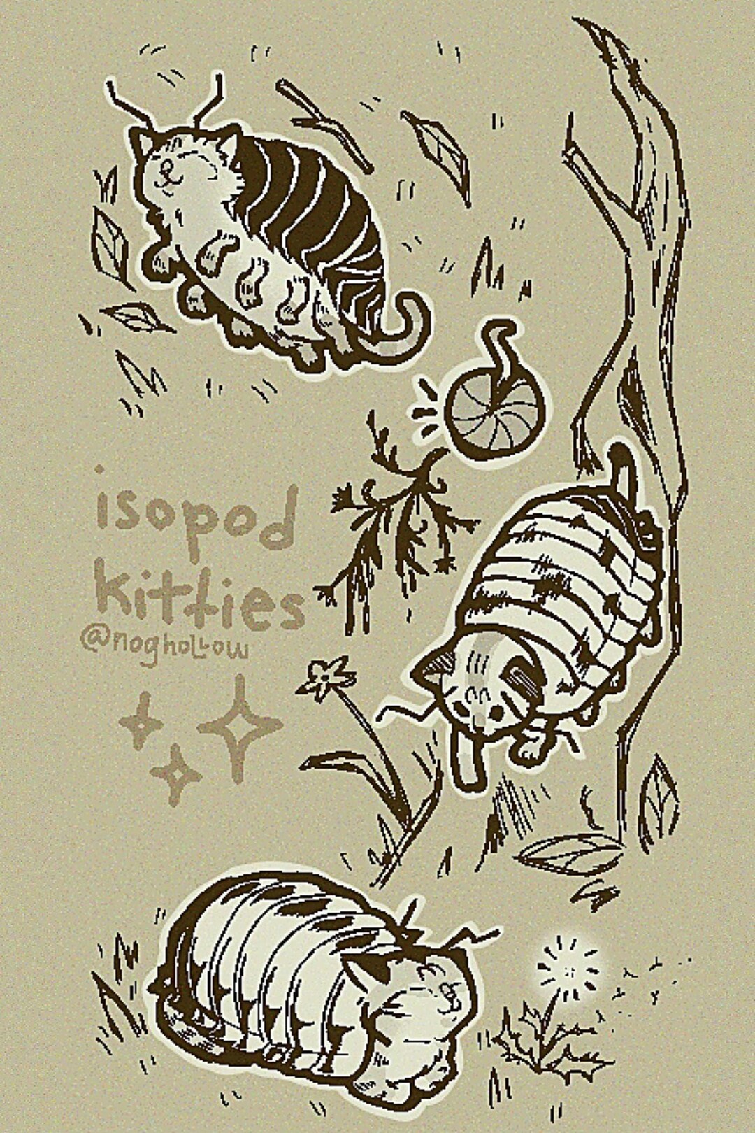Isopod Kitty Cat Sticker Sheet - Etsy