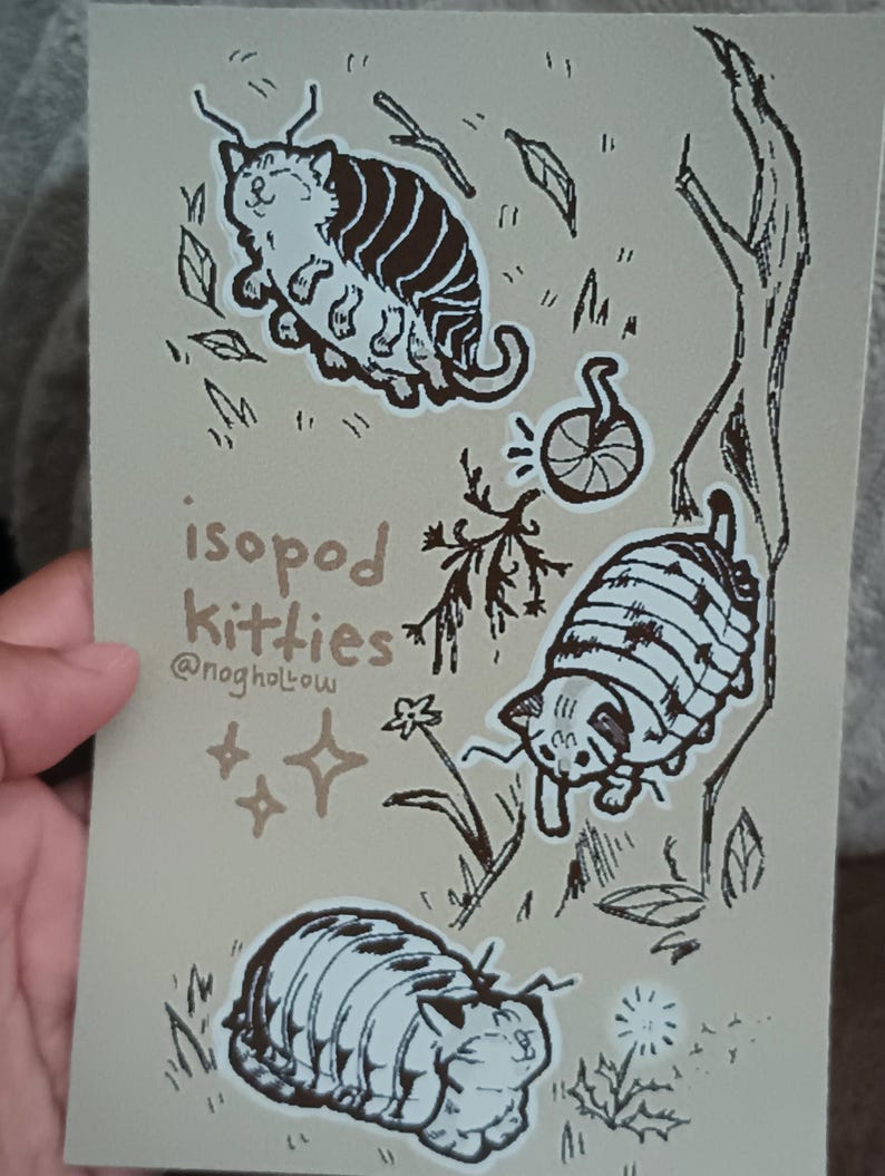 Isopod Kitty Cat Sticker Sheet - Etsy