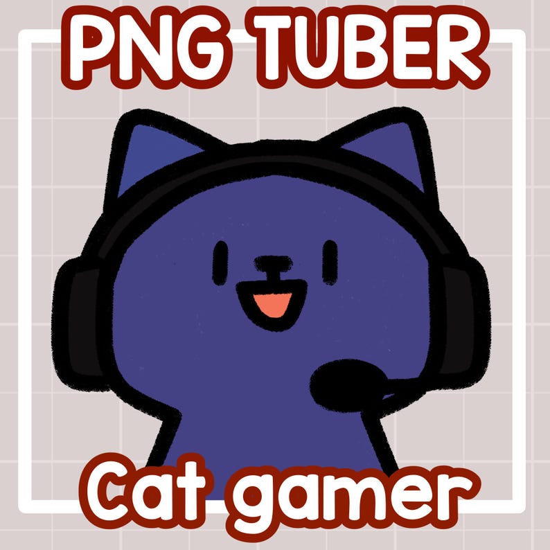 Gato negro PNGtuber, gato azul PNGtuber, gato gamer PNGtuber, modelo ...