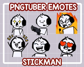 Animated Stickman Emotes Pack: Pngtuber Twitch/discord Emotes (digital ...