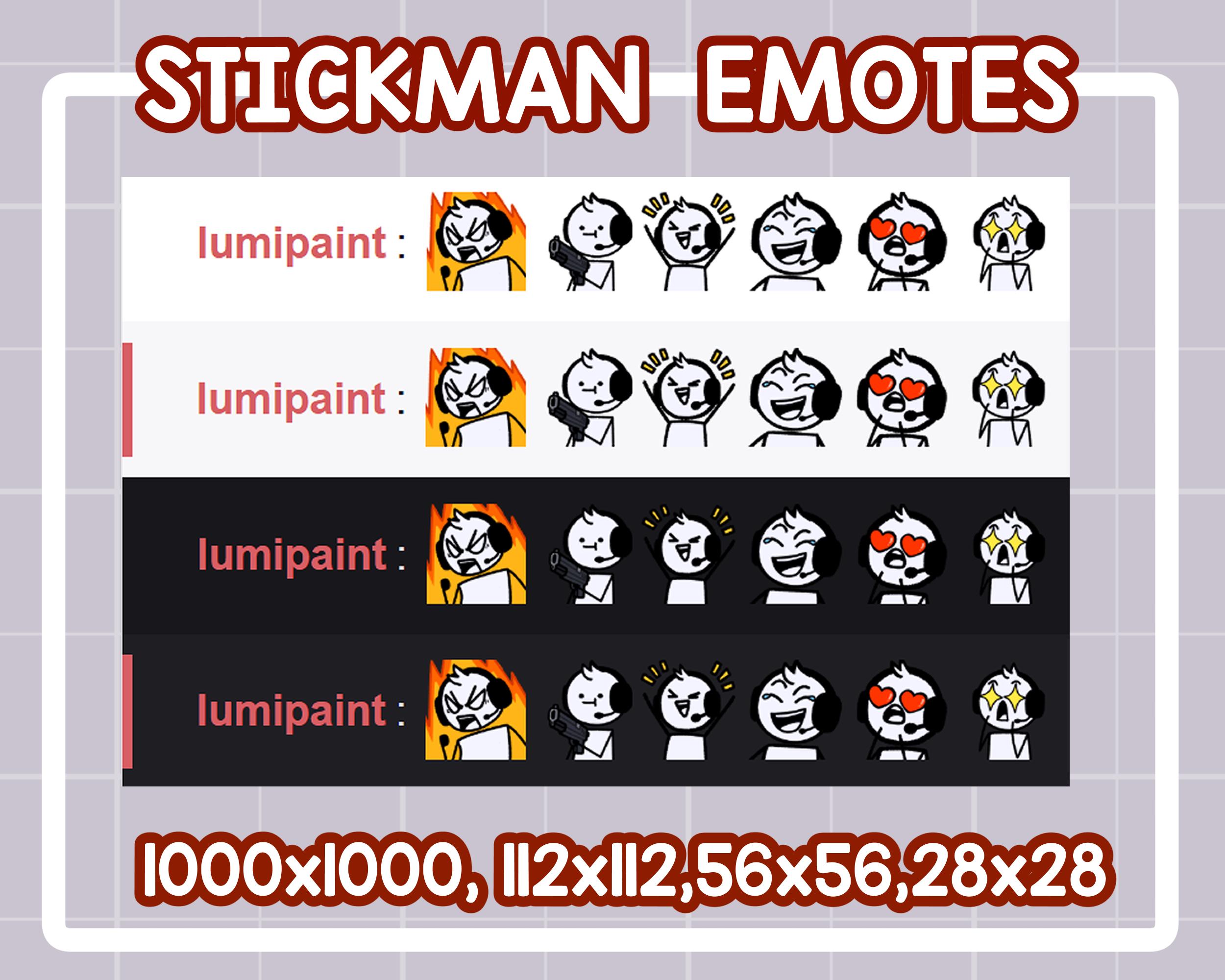Animated Stickman Emotes Pack: Pngtuber Twitch/discord Emotes (digital ...