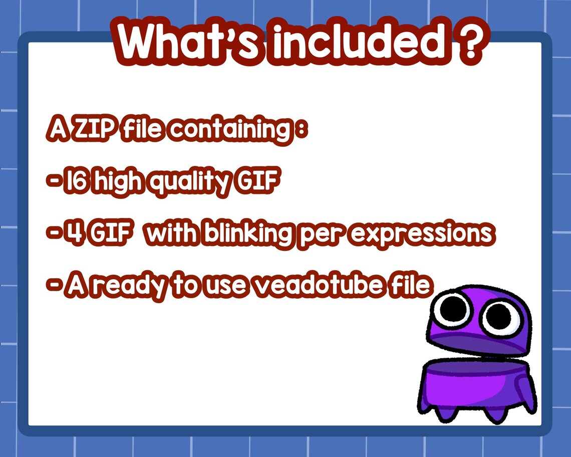 Purple Repo Pngtuber: Ready-to-use Veadotube Emotes (digital Download ...