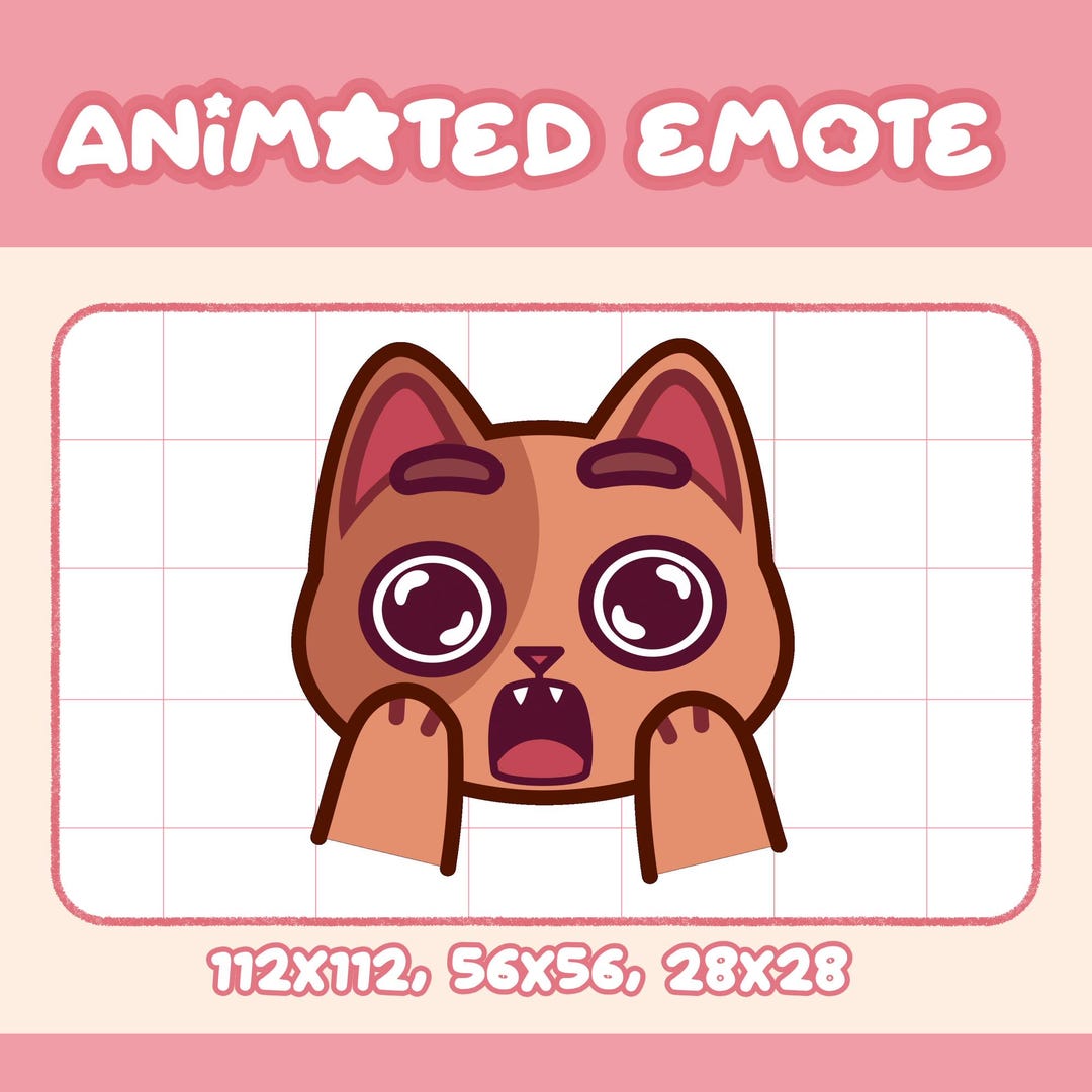 Twitch Emote/ Animated Emote/reaction Emote/shocked Brown Cat - Etsy