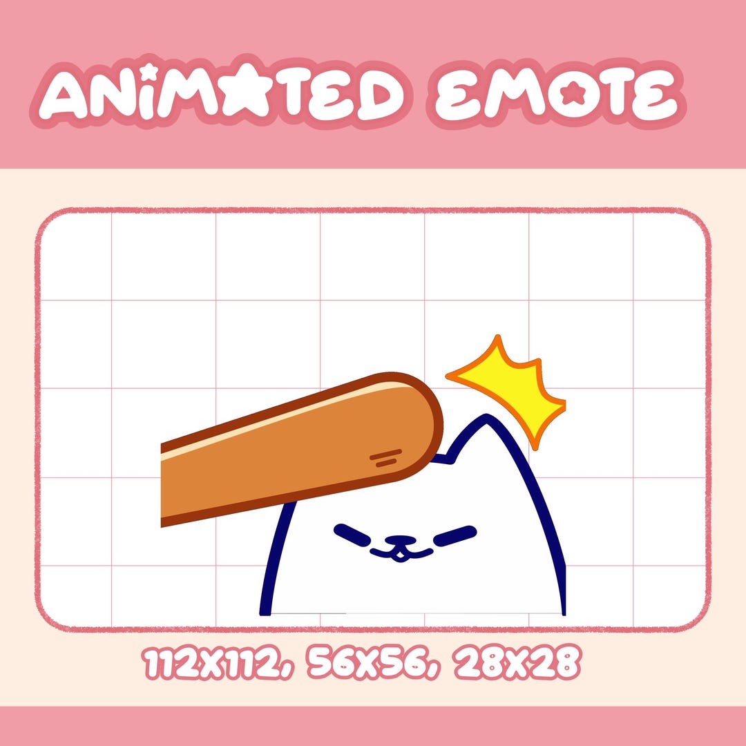 Twitch Animated Emote-bonk Cat-emote-bonk-cute Cat Kawai Reaction Emote ...