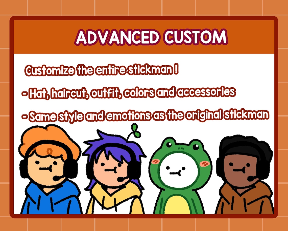 Custom Pngtuber Avatar: Stickman, Ready to Use Veadotube Model (instant ...