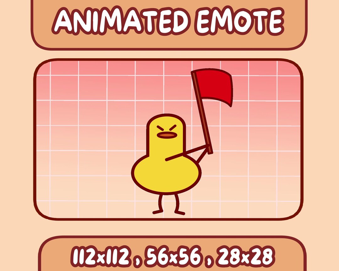 Emote Twitch red Flag Duck-fun Emote-emote for Streaming-cute Cartoon ...