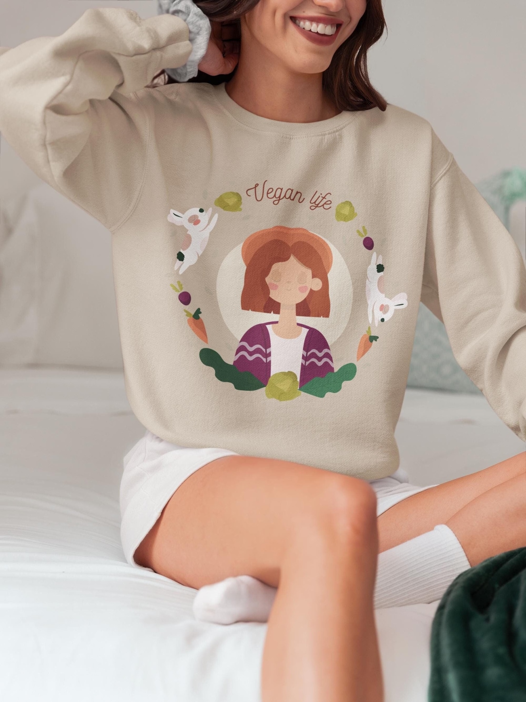 Vegan Life Sweatshirt, Vegan Activist Shirt, Veggie Vibes Clothing ...