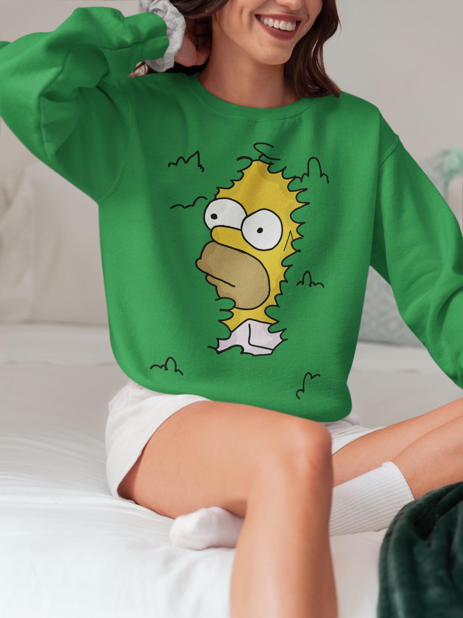 The Simpsons Sweatshirt, Homer Simpson in the Bushes Shirt, Funny Homer ...